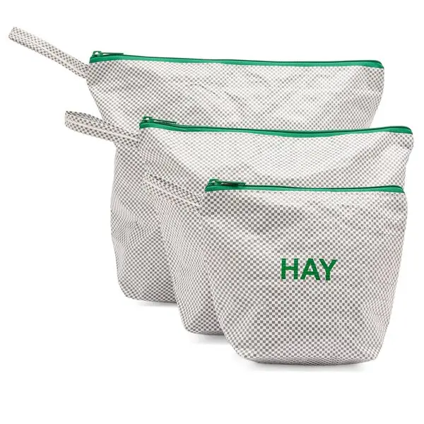 HAY Candy Mono Wash Bag Set Of 3 - Grey