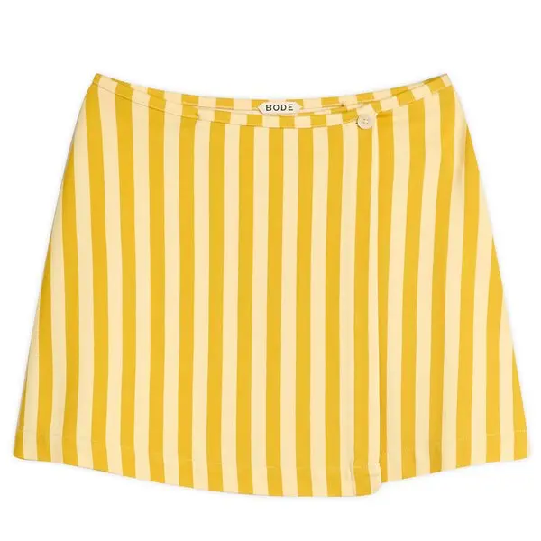 BODE Medalist Striped Wrap Skirt