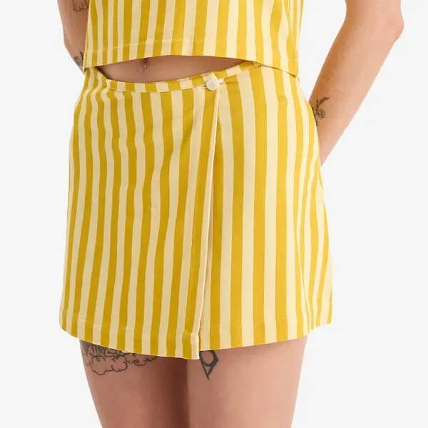 BODE Medalist Striped Wrap Skirt