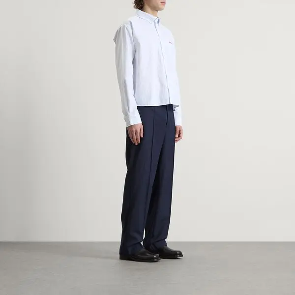 ABOUT:BLANK Oxford Script Shirt - White/blue