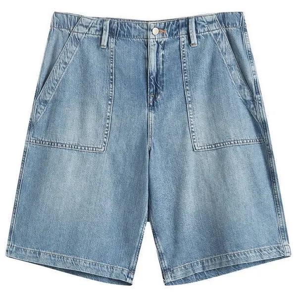 Good American Lite Linen Bermuda Short - Indigo