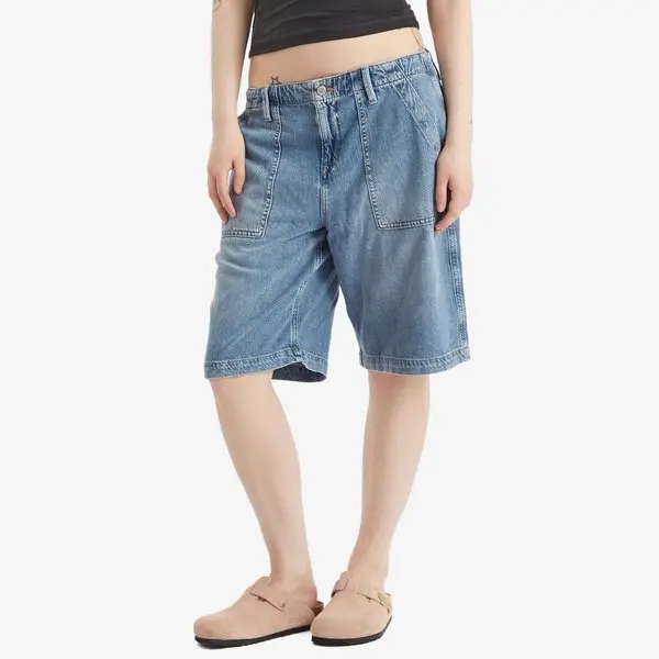 Good American Lite Linen Bermuda Short - Indigo