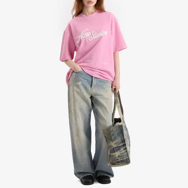 Acne Studios Tourist Logo T-shirt - Bubble Pink