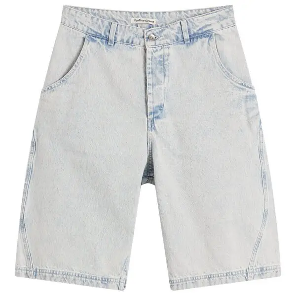 You Must Create Twisted Denim Shorts - Indigo