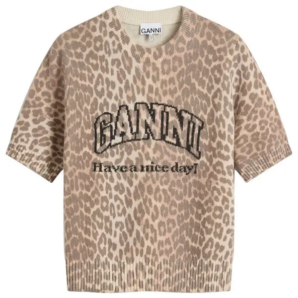 GANNI Graphic Printed T-shirt - Leopard