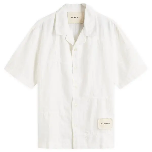 BRAM'S FRUIT Linen Repair Vacation Shirt - White