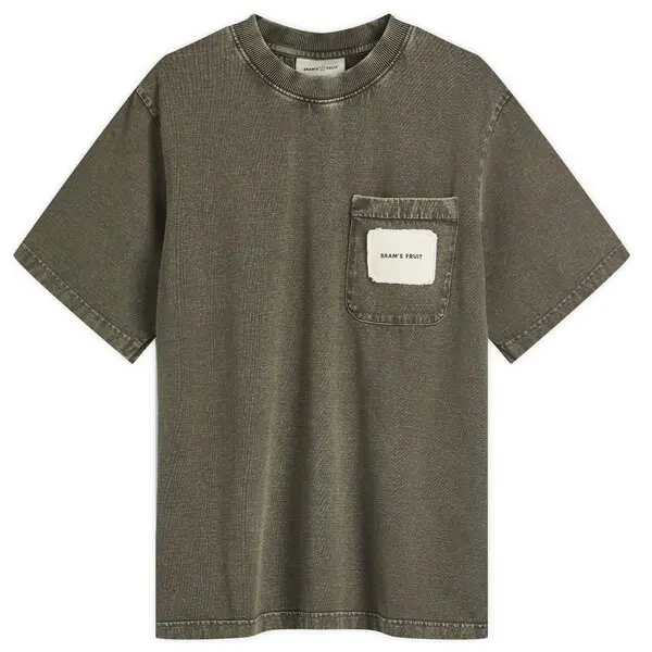 BRAM'S FRUIT Chest Pocket T-shirt - Washed Charcoal