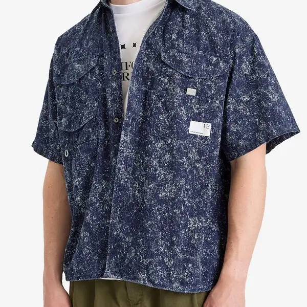 UNIFORM EXPERIMENT Indigo Print Fishing Shirt