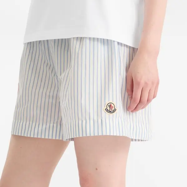 Moncler Striped Shorts - Open White