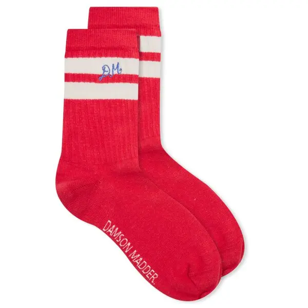 DAMSON MADDER Sporty Calf Length Socks - Red