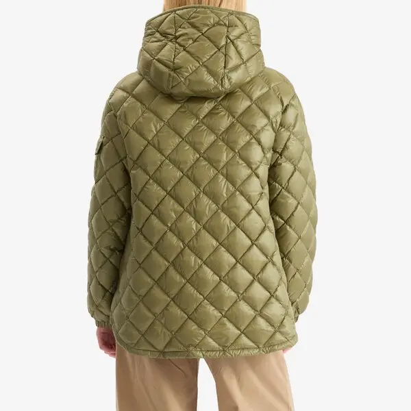Moncler Shiny Quilted Hood Overshirt - Khaki