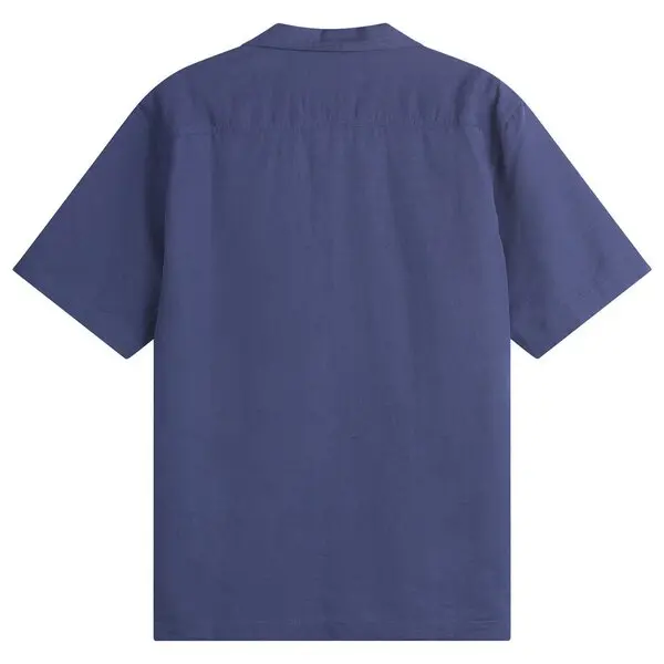 Universal Works Linen Cotton Camp Shirt - Blue