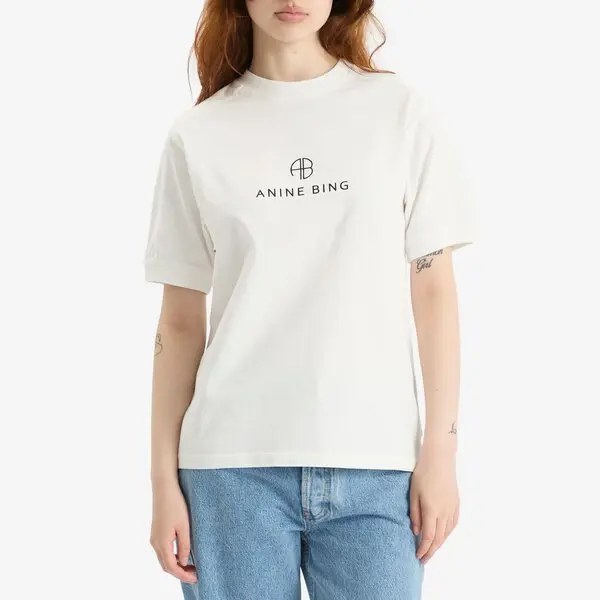 ANINE BING Jaylin Monogram T-shirt - Ivory