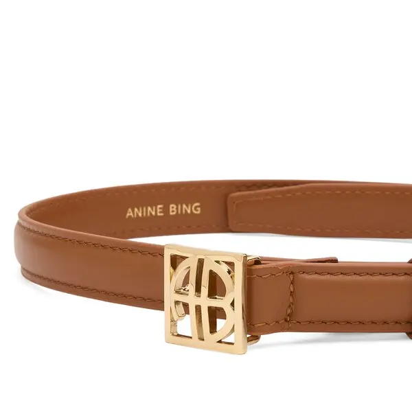Anine Bing Monogram Leather Belt - Cognac | Editorialist display picture 1