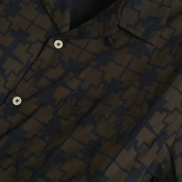 Universal Works Milta Print Road Shirt - Navy