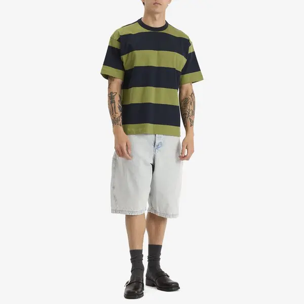 You Must Create Triple Stripe T-shirt - Navy&green