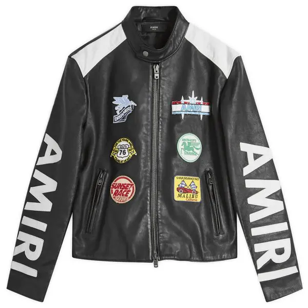Amiri Patch Racer Leather Jacket