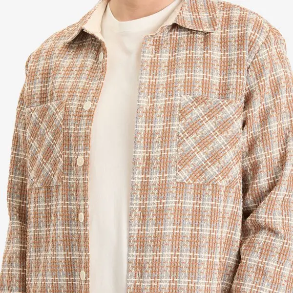 WAX LONDON Whiting Ladder Check Weave Overshirt