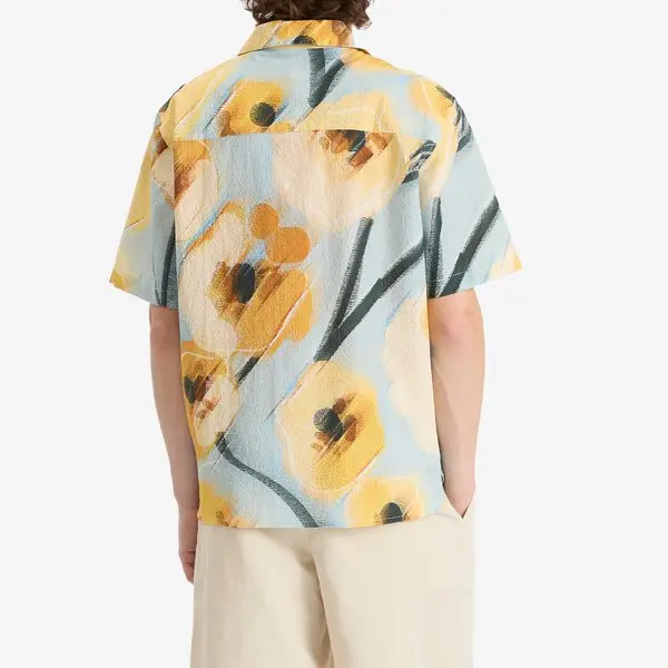 WAX LONDON Didcot Abstract Applique Vacation Shirt - Blue/yellow