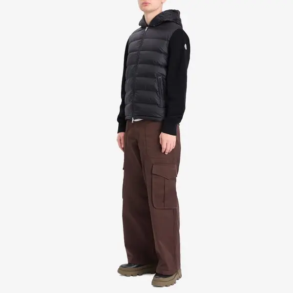Moncler Hybrid Zip Through Hooded Jacket - Navy