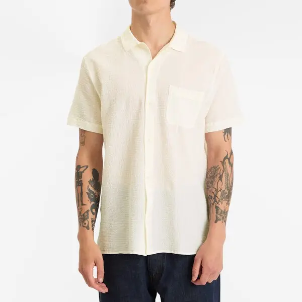 You Must Create Malick Stripe Vacation Shirt - White/yellow