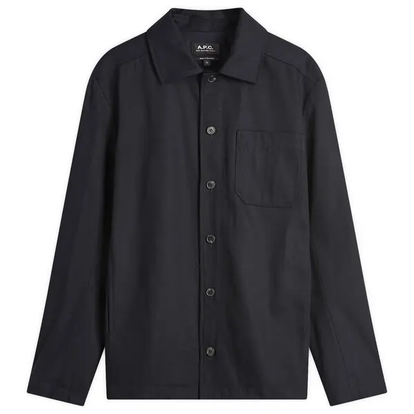 A.p.c. Jeffray Wool Gabardine Shirt Jacket - Marine