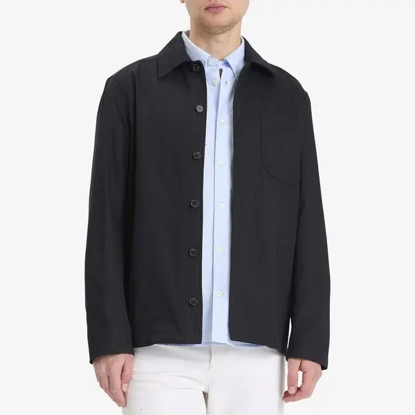 A.p.c. Jeffray Wool Gabardine Shirt Jacket - Marine