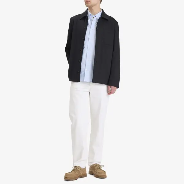 A.p.c. Jeffray Wool Gabardine Shirt Jacket - Marine