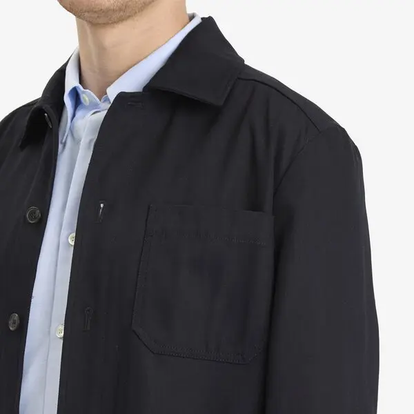 A.p.c. Jeffray Wool Gabardine Shirt Jacket - Marine