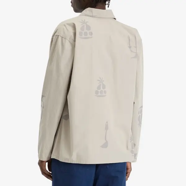 SERVICE WORKS Poplin Printed Chore Shirt - Stone