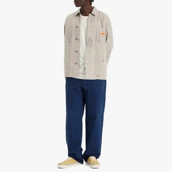 SERVICE WORKS Poplin Printed Chore Shirt - Stone