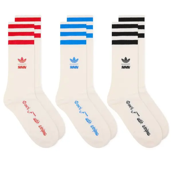 Adidas By Avavav Socks 3 Pack - White/black/scarlet/bluebird