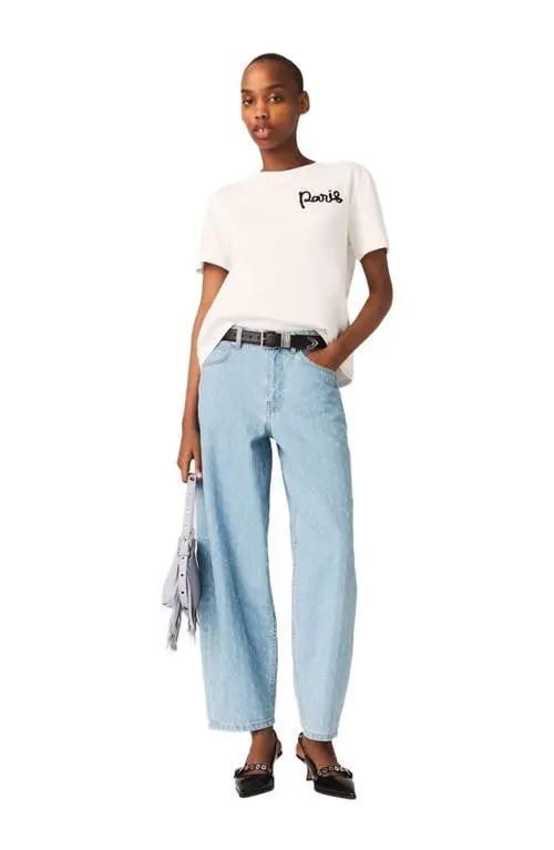Maje T-shirt With Embroidered Paris Logo