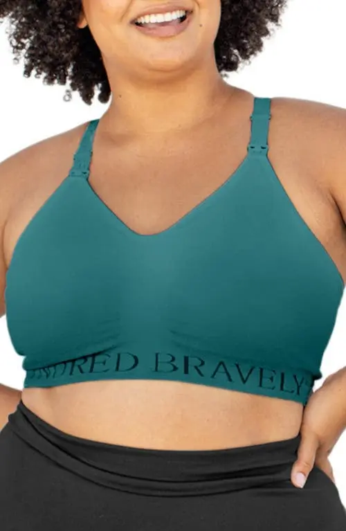 KINDRED BRAVELY Busty Sublime Hands-free Pumping & Nursing Sports Brasizing Available In E-i Cup - Teal