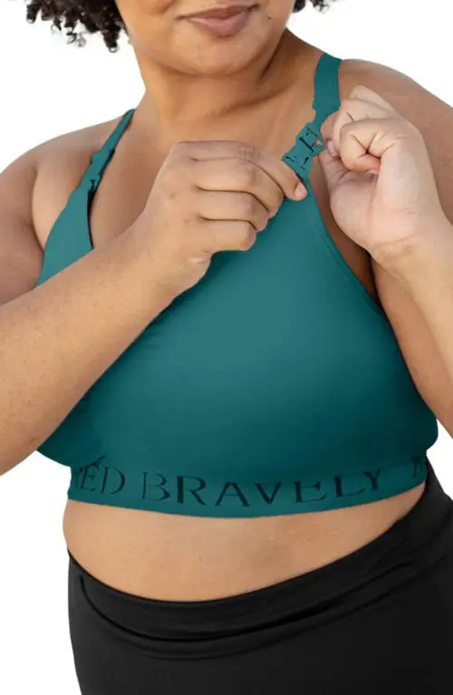 KINDRED BRAVELY Busty Sublime Hands-free Pumping & Nursing Sports Brasizing Available In E-i Cup - Teal