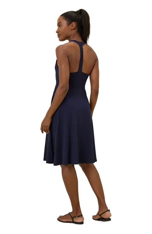PACT Organic Cotton Fit & Flare Halter Dress - Eclipse