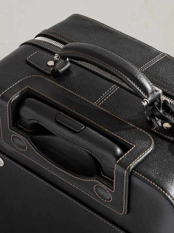 Brunello Cucinelli Full-grain Leather Suitcase - Black