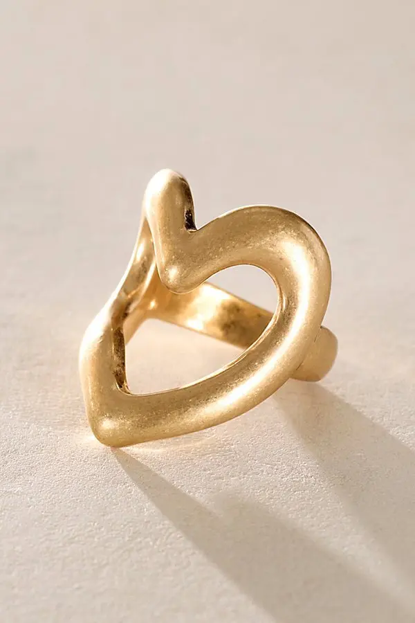 Free People Oversized Heart Ring - Gold