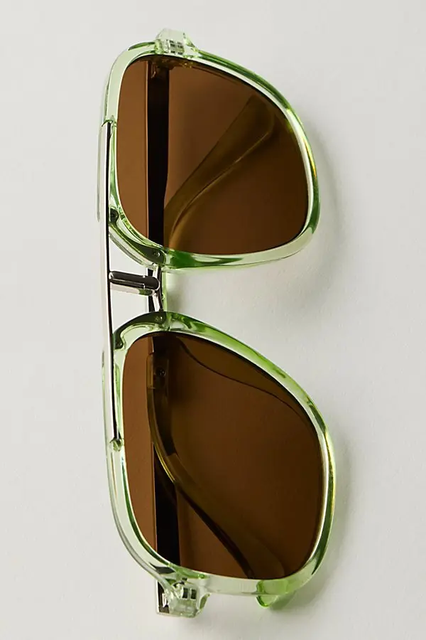 Free People Janis Detail Aviator Sunglasses - Mint