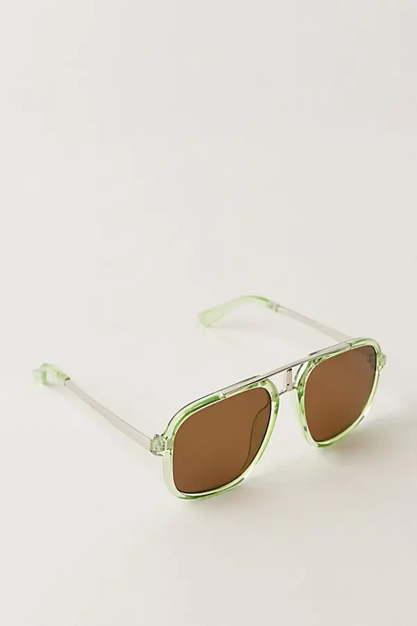 Free People Janis Detail Aviator Sunglasses - Mint