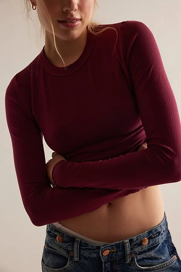 Free People Seamless Modal Long Sleeve - Dionysus