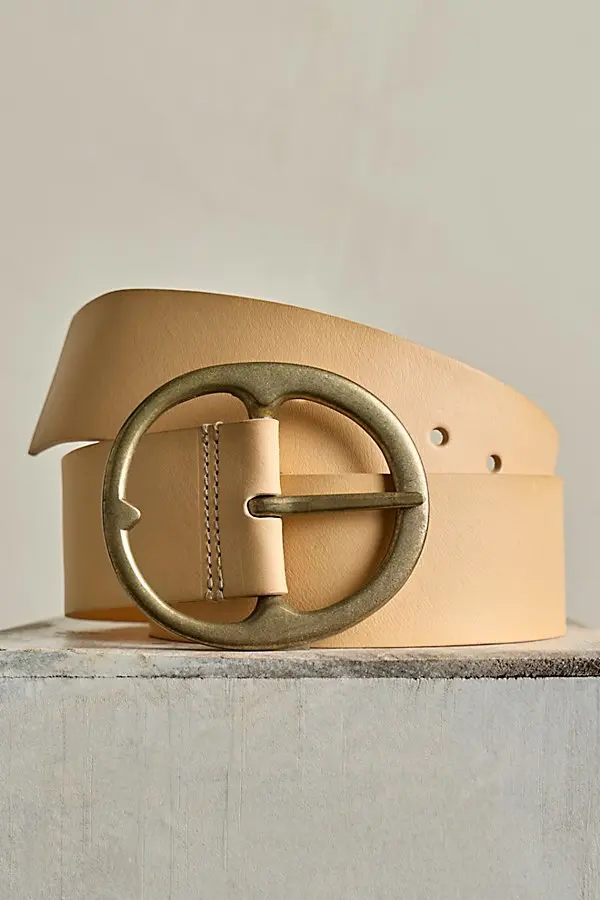 Free People Brando Leather Hip Belt - Italian Straw