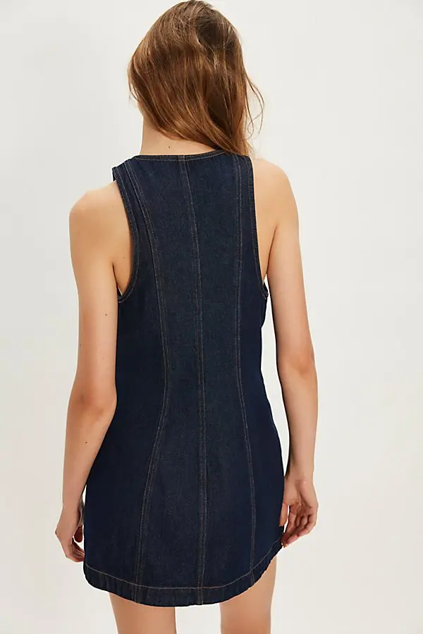 significant other denim dress Significant Other Micah Mini Denim Dress In Indigo - 32% Off