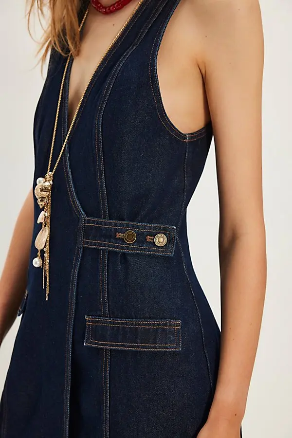 significant other denim dress Significant Other Micah Mini Denim Dress In Indigo - 32% Off
