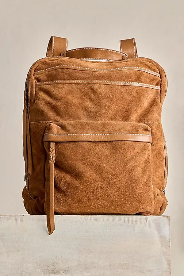 Free People Olive/Brown Suede & Leather Backpack Free People Varsity Suede Sling Olive Bag!!??? main image 3