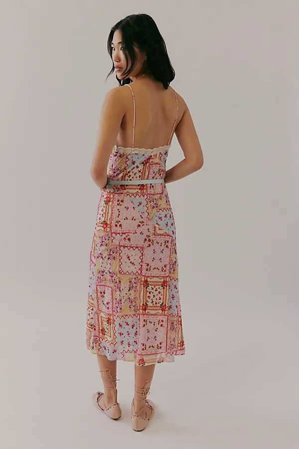 For Love & Lemons Beaded Handkerchief Midi Dress In Red - 64% Off |  Editorialist