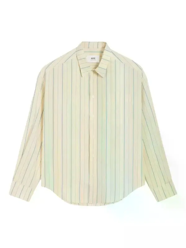 AMI Paris De Coeur Striped Shirt - Neutrals