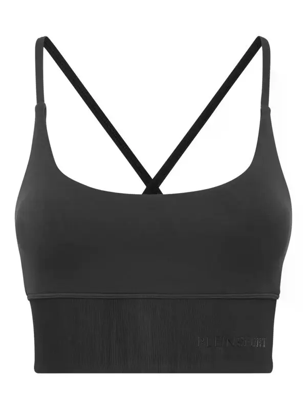 PLEIN SPORT Cross-back Sports Bra - Black