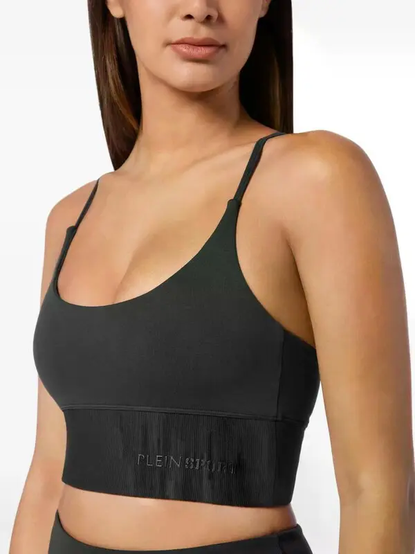 PLEIN SPORT Cross-back Sports Bra - Black