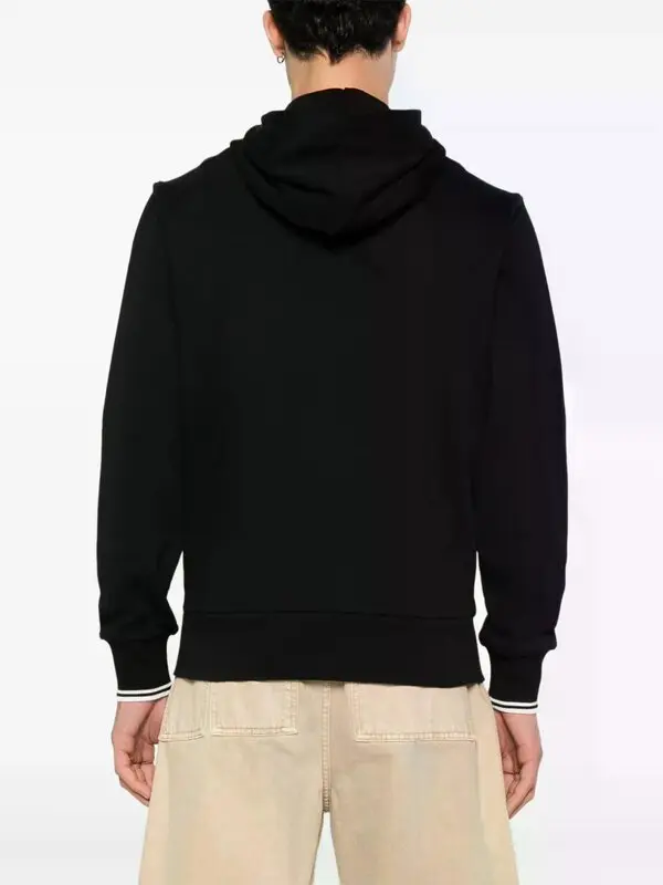 Fred Perry Embroidered Logo Zip-up Jacket - Black